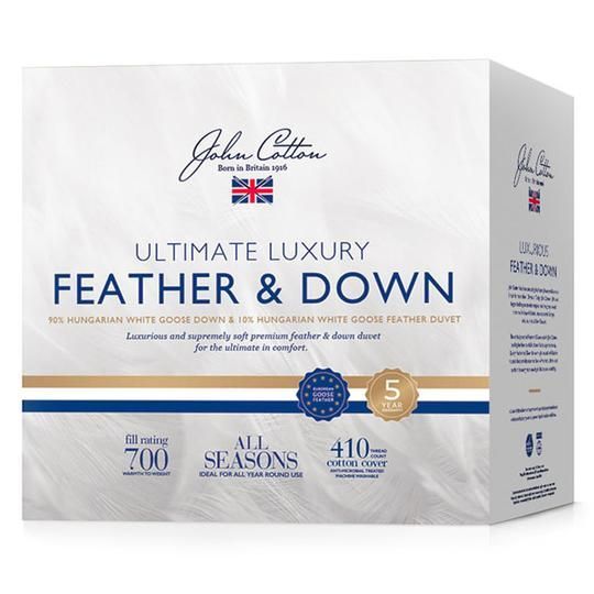 Buy John Cotton Luxury 90/10 Hungarian White Goose Feather & Down All ...