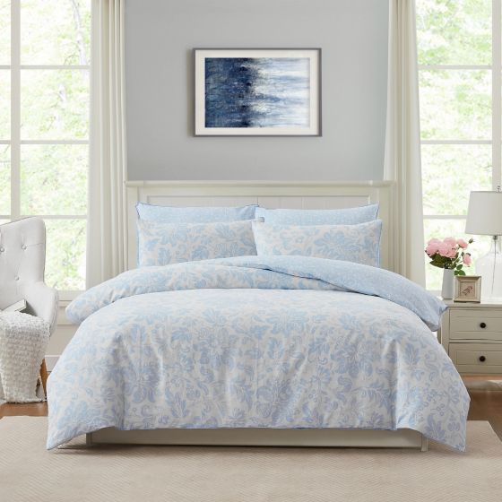 Buy Laura Ashley Percy Quilt Cover Set Sky Blue SD